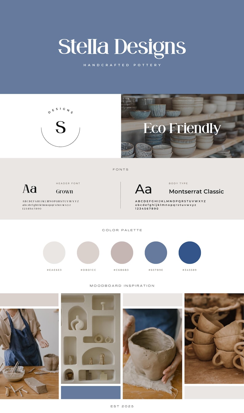 Editable Brand Kit Template for Small Business | Earthy Aesthetic Canva ...