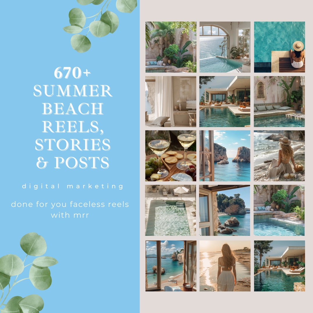 Summer Beach Faceless Digital Marketing Reels With MRR | Aesthetic ...