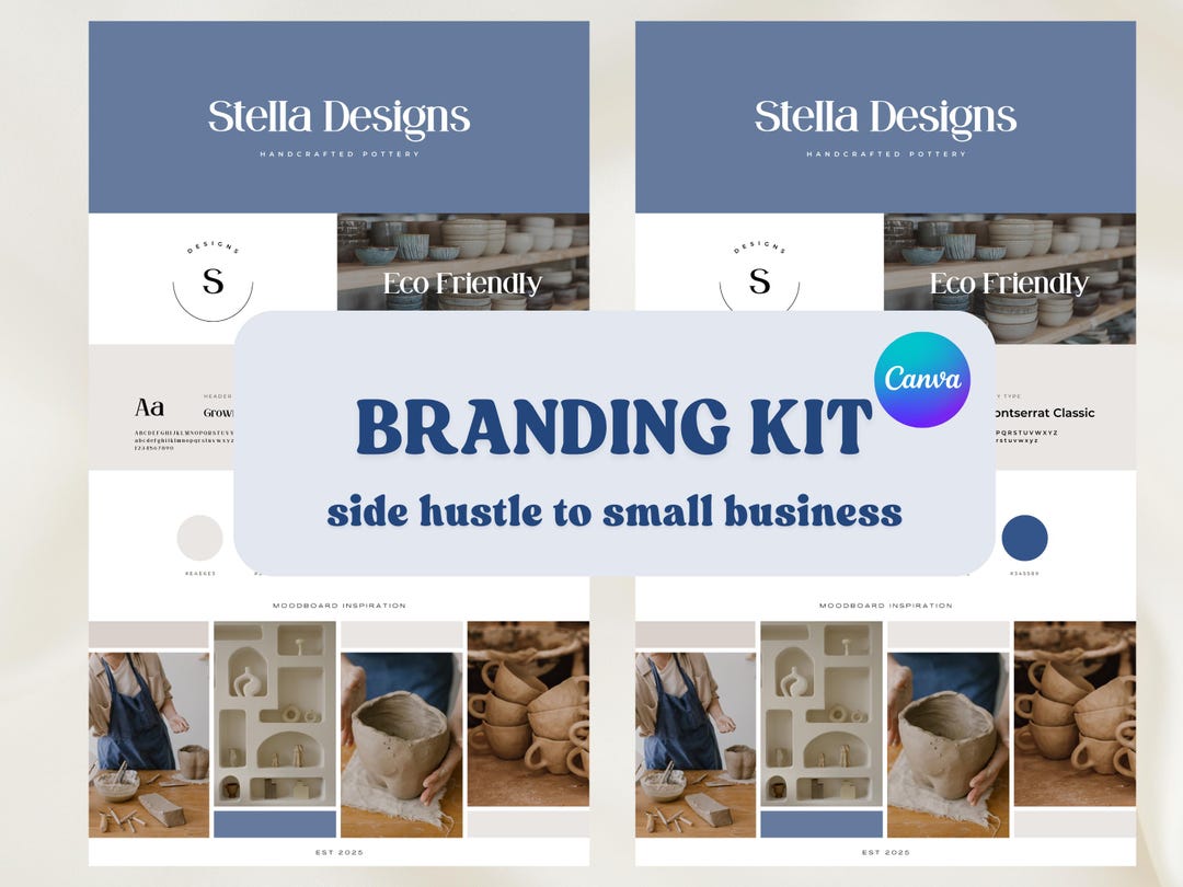 Editable Brand Kit Template for Small Business | Earthy Aesthetic Canva ...