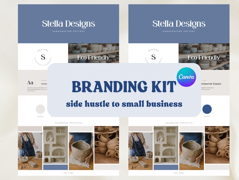Editable Brand Kit Template for Small Business | Earthy Aesthetic Canva ...
