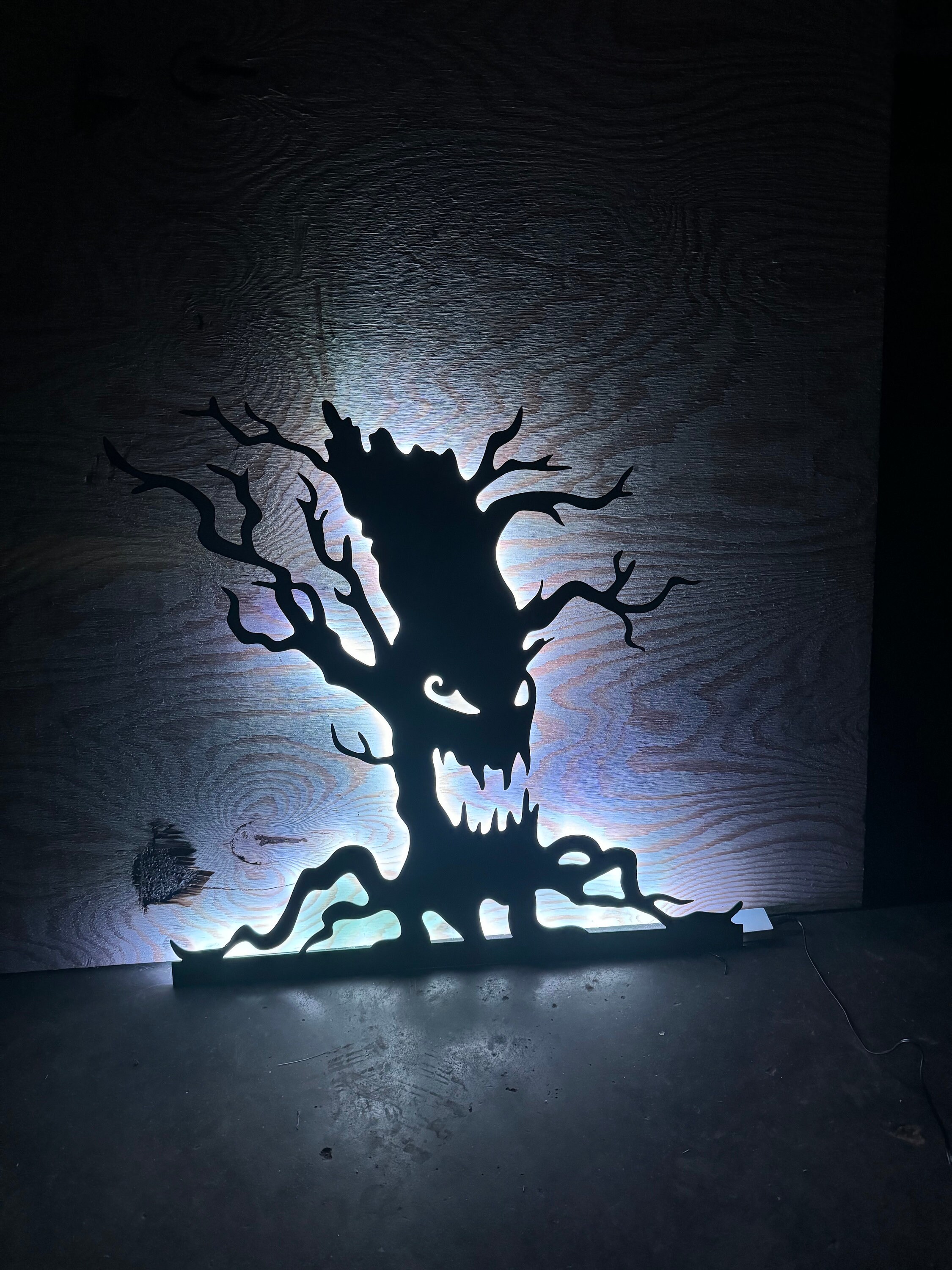 Spooky Tree Trunk Led Sign - Etsy