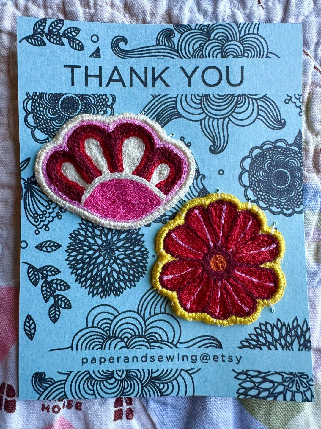 Handmade Patch - Red Flowers - Etsy