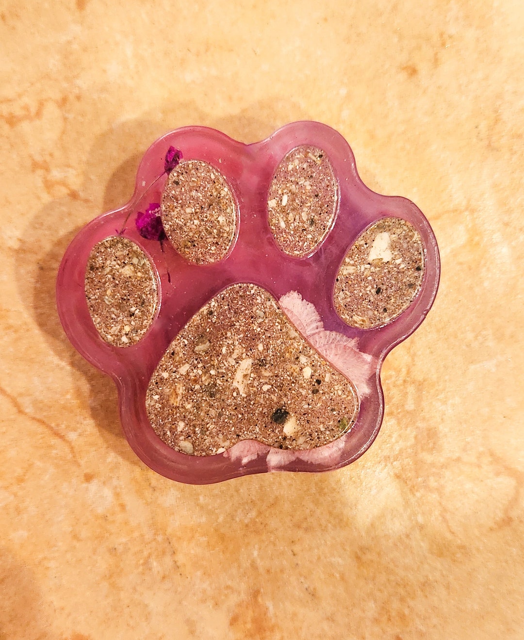 Pet Ash Paw Print, Custom Pet Hair Ash Memorials, Resin Keepsakes, Pet ...
