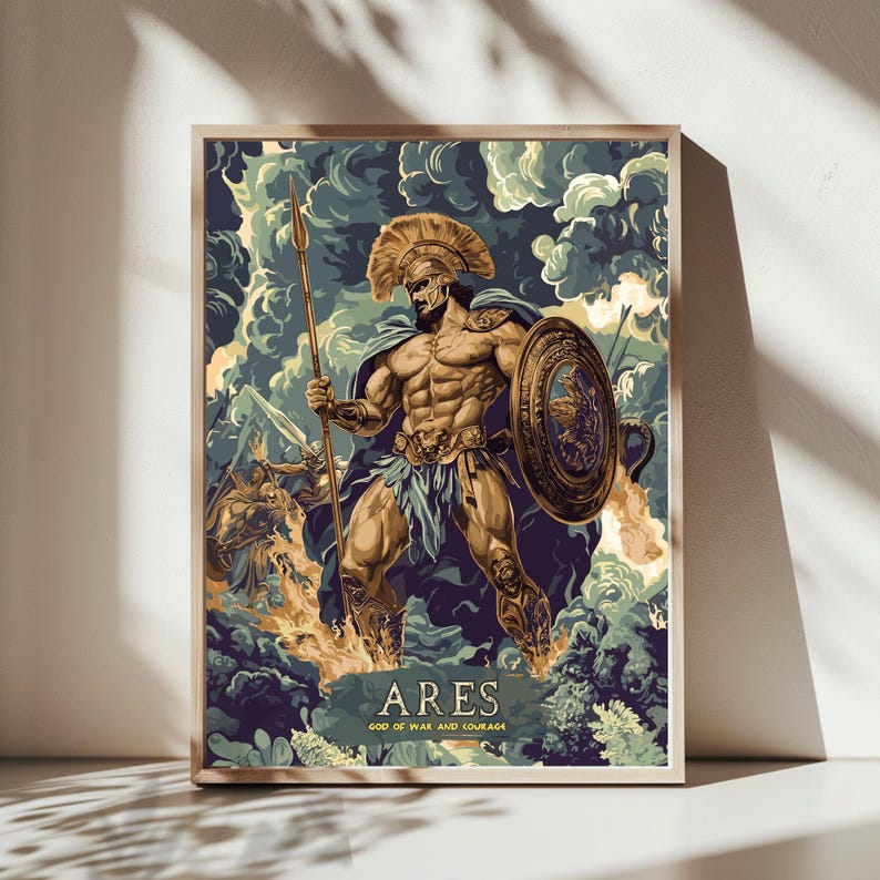 Ares God Poster, Ares Greek God, Greek God, Greek Mythology, Ancient ...
