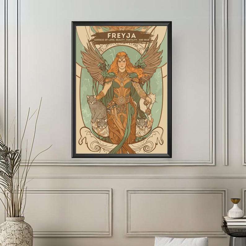 Freyja God Poster, Freyja Goddess, Freya Norse Goddess , Norse ...