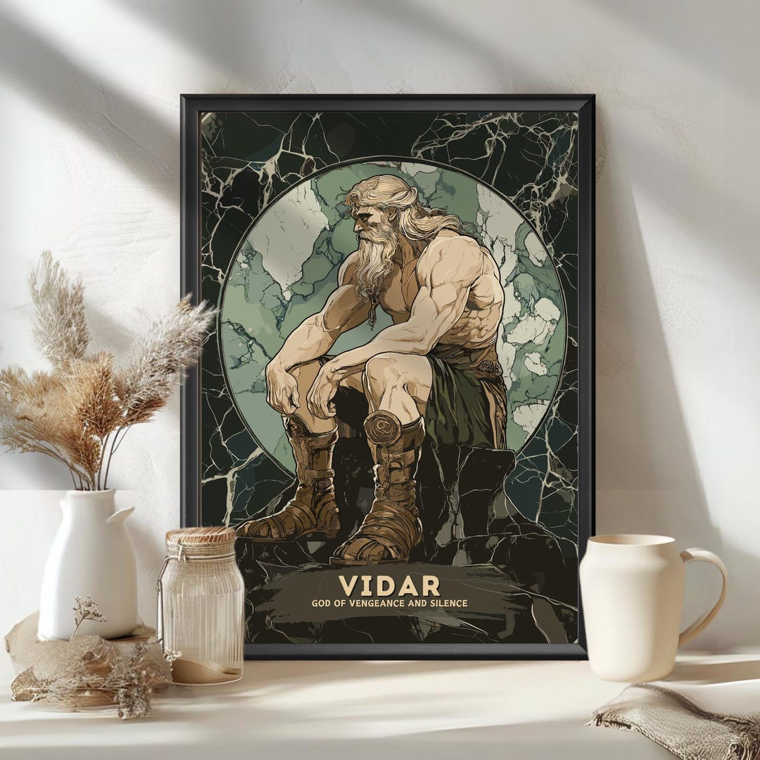 Vidar God Poster, Vidar Nordic God, Vidar Norse God, Norse Mythology ...