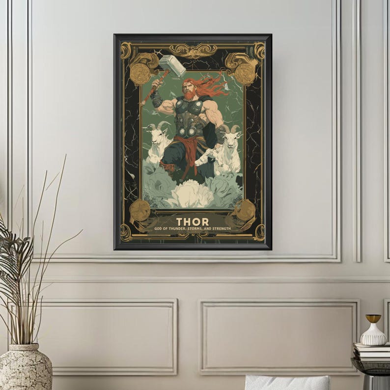 Thor God Poster, Thor Nordic God, Thor Norse God, Norse Mythology ...