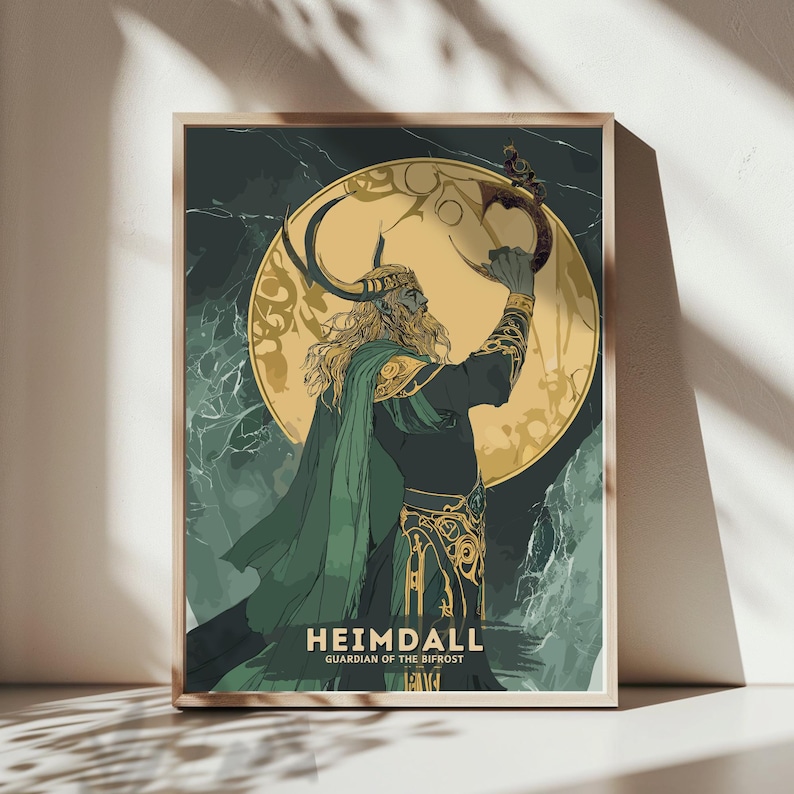 Heimdall God Poster, Heimdall Nordic God, Heimdall Norse God, Norse ...