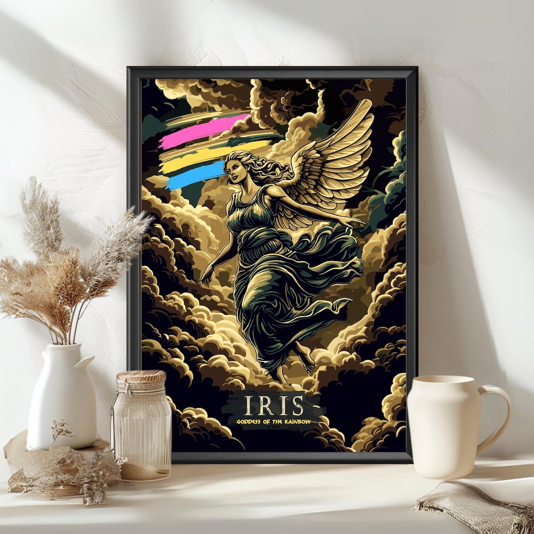 Iris Goddess Poster, Iris Greek Goddess, Greek Goddess, Greek Mythology, Ancient Greek Art ...