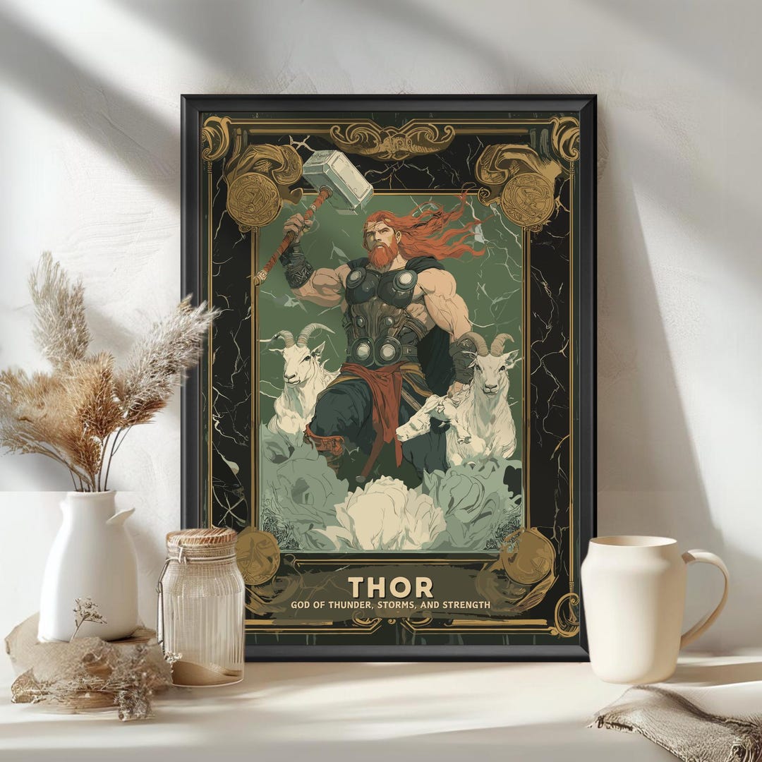 Thor God Poster, Thor Nordic God, Thor Norse God, Norse Mythology ...