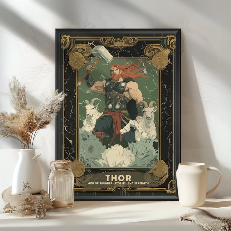 Thor God Poster, Thor Nordic God, Thor Norse God, Norse Mythology ...