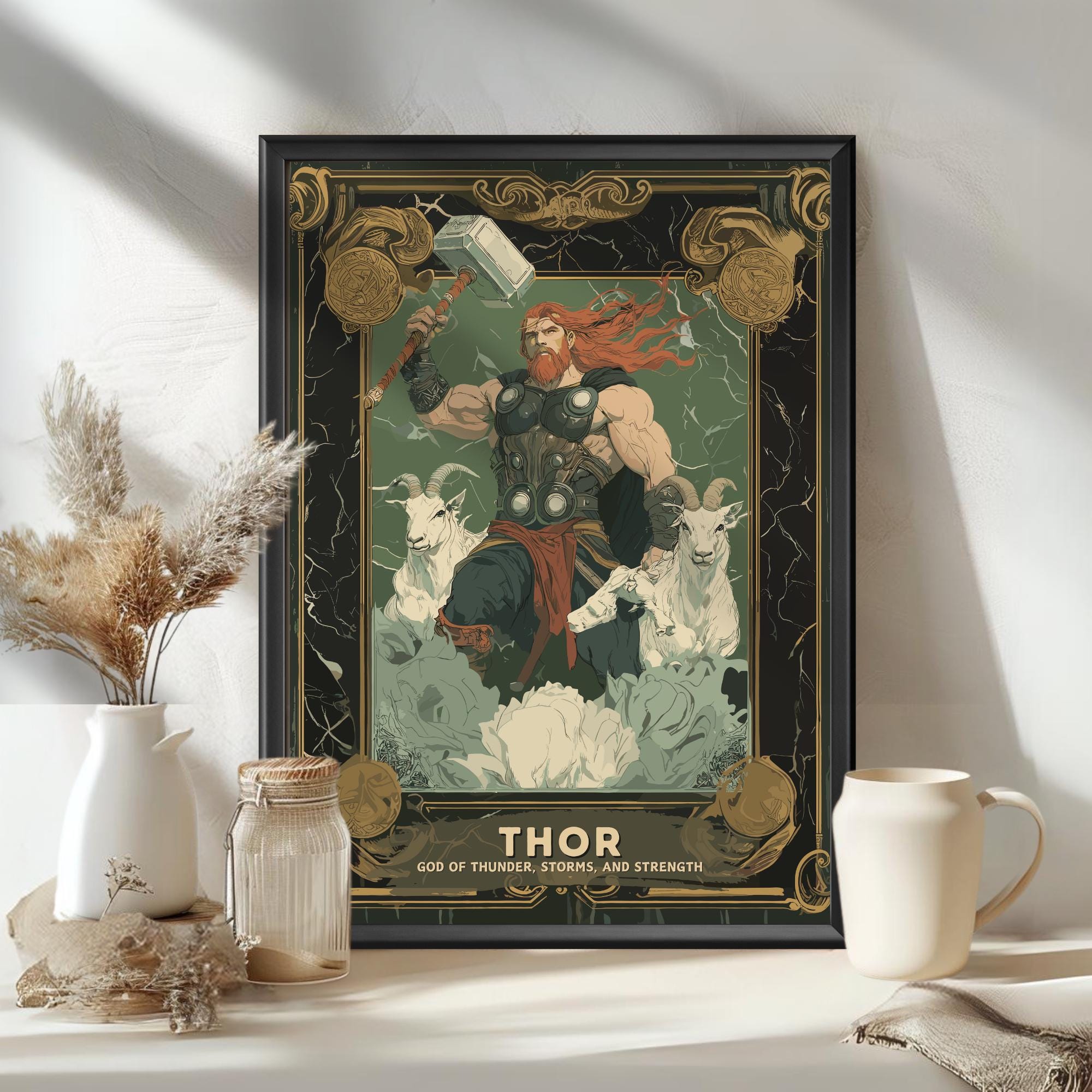 Thor God Poster, Thor Nordic God, Thor Norse God, Norse Mythology ...