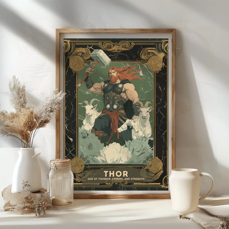 Thor God Poster, Thor Nordic God, Thor Norse God, Norse Mythology ...
