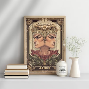 Janus God Poster, Roman God Janus, God of Beginnings, Transitions, and ...