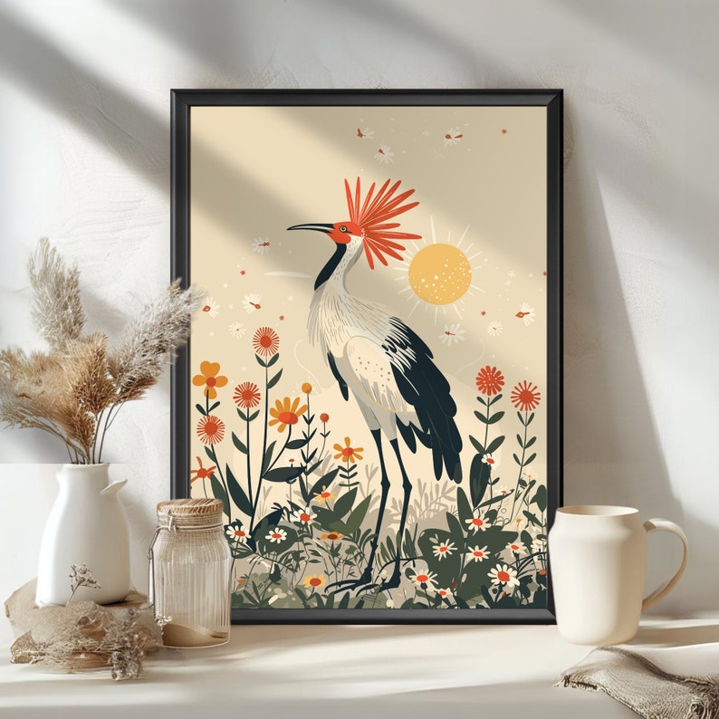 Secretary Bird Poster, Secretarybird Print, Endangered Birds Art ...