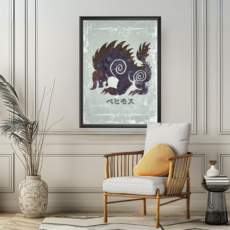 Behemoth Monster Poster: MHW Hunter World Inspired Art - MH Print - Etsy