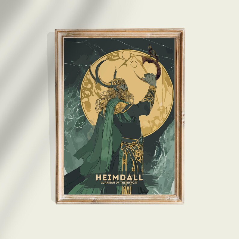 Heimdall God Poster, Heimdall Nordic God, Heimdall Norse God, Norse ...