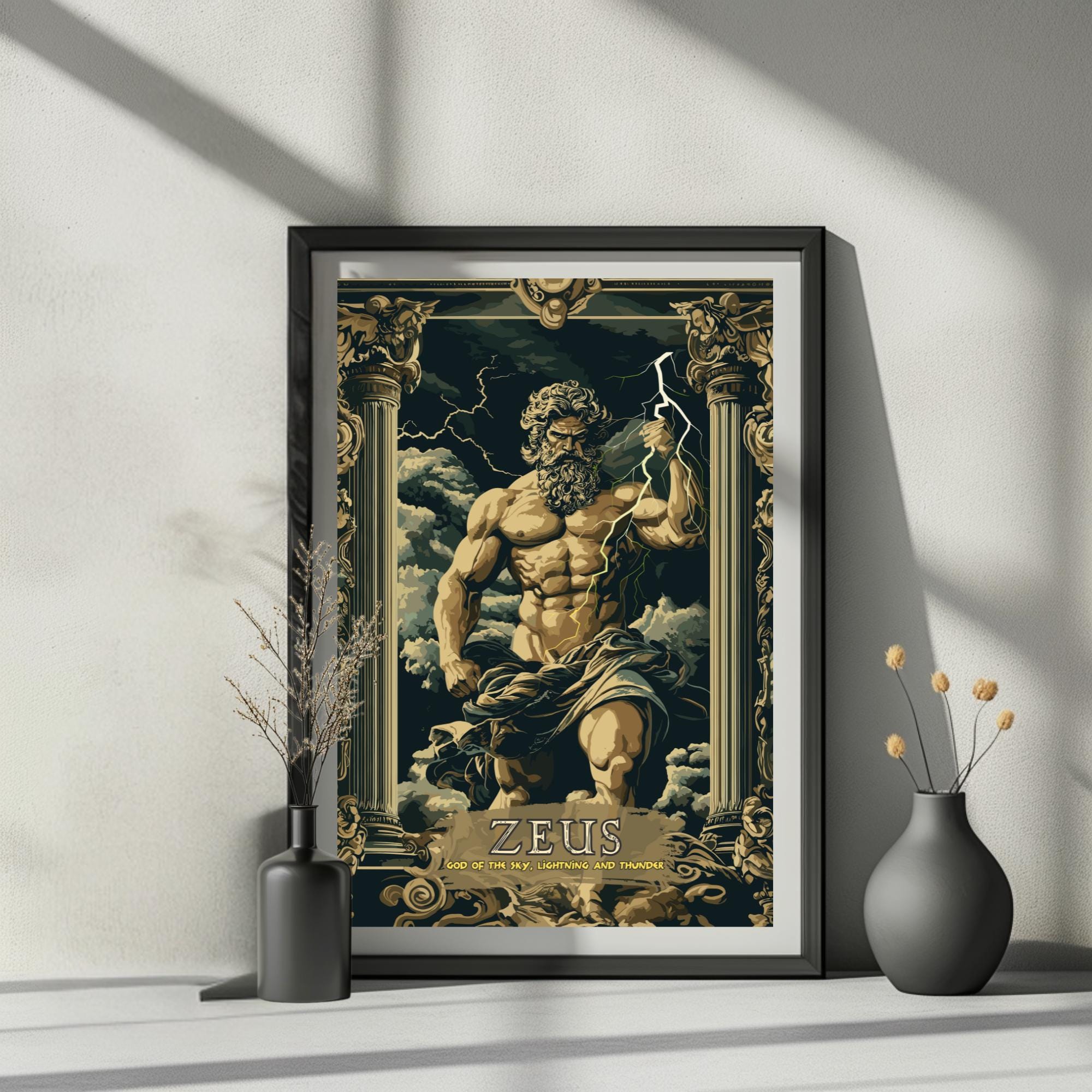 Zeus God Poster, Zeus Greek God, Greek God, Greek Mythology, Ancient ...