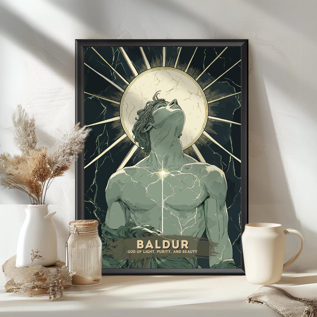 Baldur God Poster, Baldur Nordic God, Baldur Norse God, Norse Mythology ...