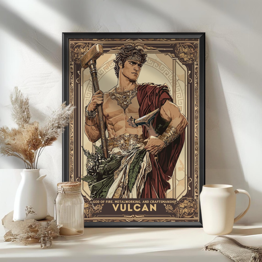 Vulcan God Poster, Roman God Vulcan, God of Fire, Metalworking, and ...