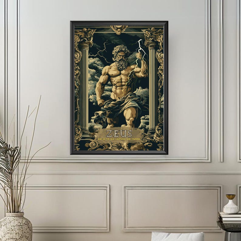 Zeus God Poster, Zeus Greek God, Greek God, Greek Mythology, Ancient ...