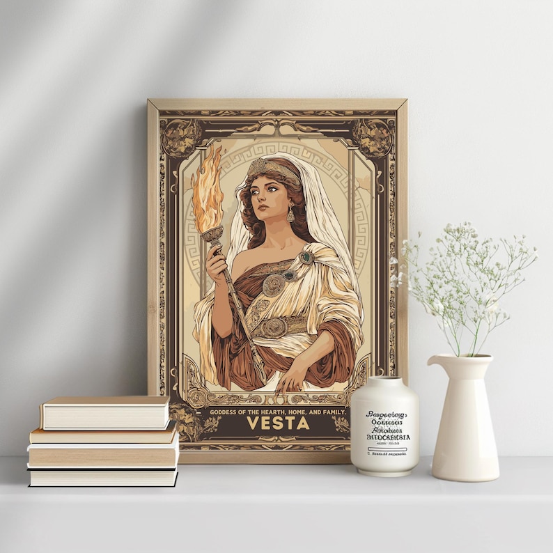 Vesta Goddess Poster, Roman Goddess Vesta, Goddess of the Hearth, Home ...