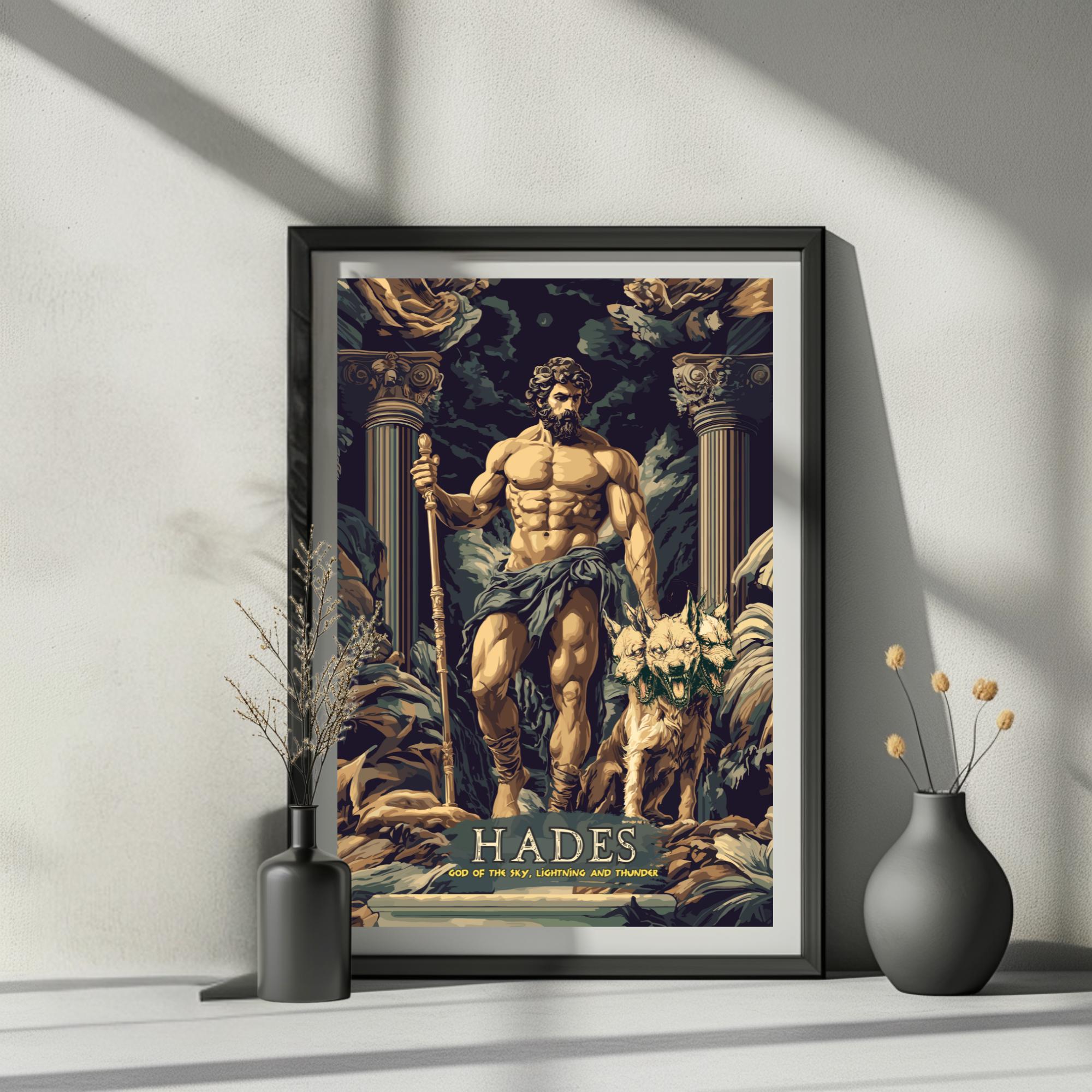 Hades God Poster, Hades Greek God, Greek God, Greek Mythology, Ancient ...