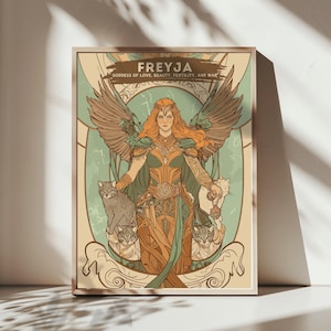 Freyja God Poster, Freyja Goddess, Freya Norse Goddess , Norse Mythology, Ancient Rome Art ...