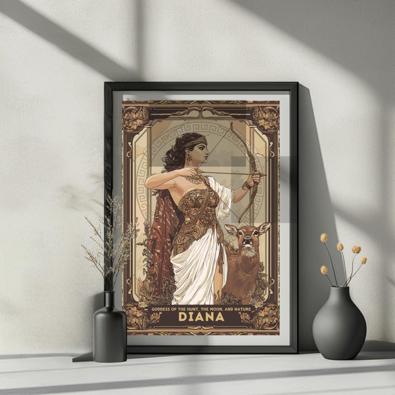 Diana Goddess Poster, Roman Goddess Diana, Goddess of the Hunt, the ...