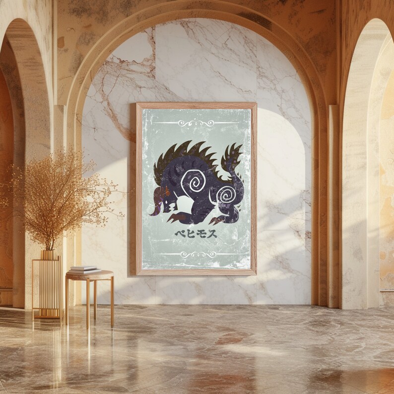 Behemoth Monster Poster: MHW Hunter World Inspired Art - MH Print - Etsy