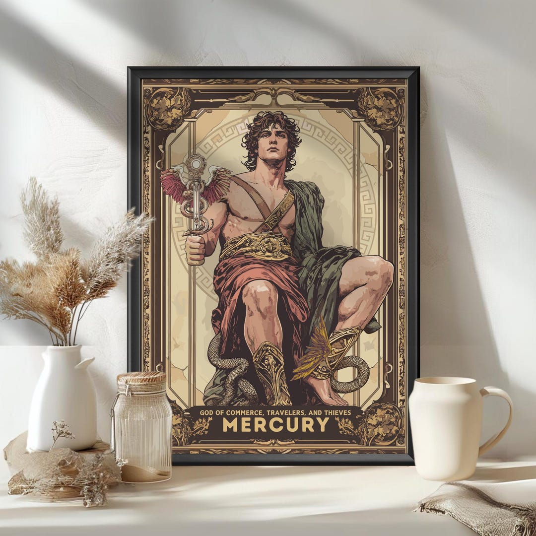 Mercury God Poster, Roman God Mercury, Messenger of the Gods, God of ...