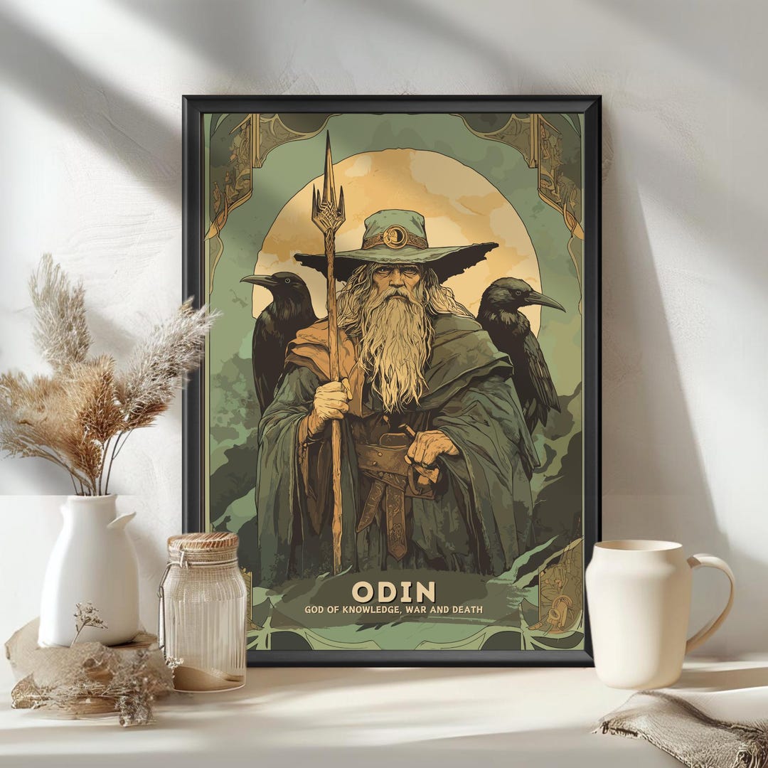 Odin God Poster, Odin God, Odin Norse God , Norse Mythology, Ancient ...