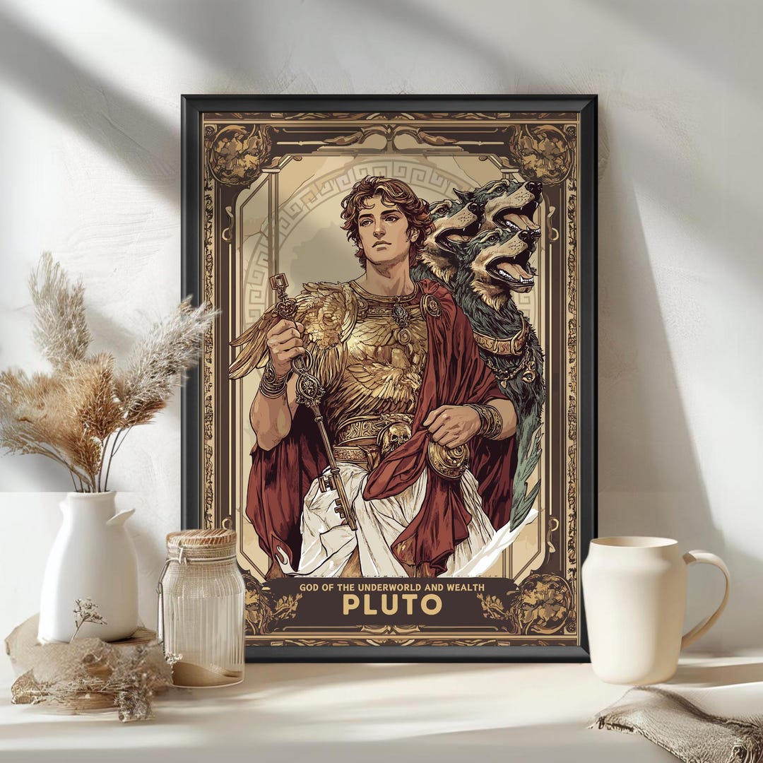 Pluto God Poster, Roman God Pluto, God of the Underworld and Wealth, Roman Mythology, Ancient ...