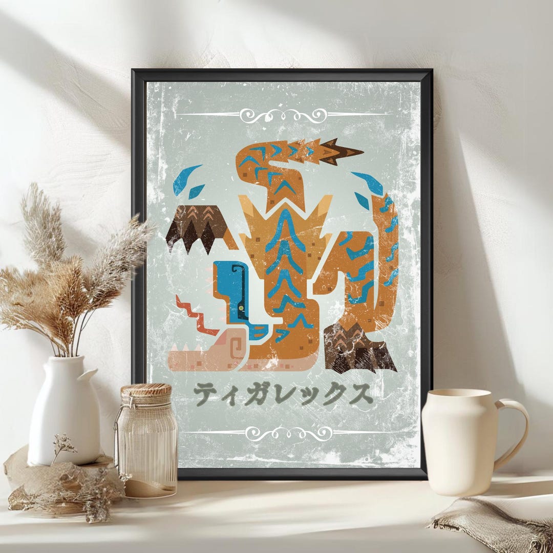 Tigrex Monster Poster: MHW Hunter World Inspired Art - MH Print - Etsy