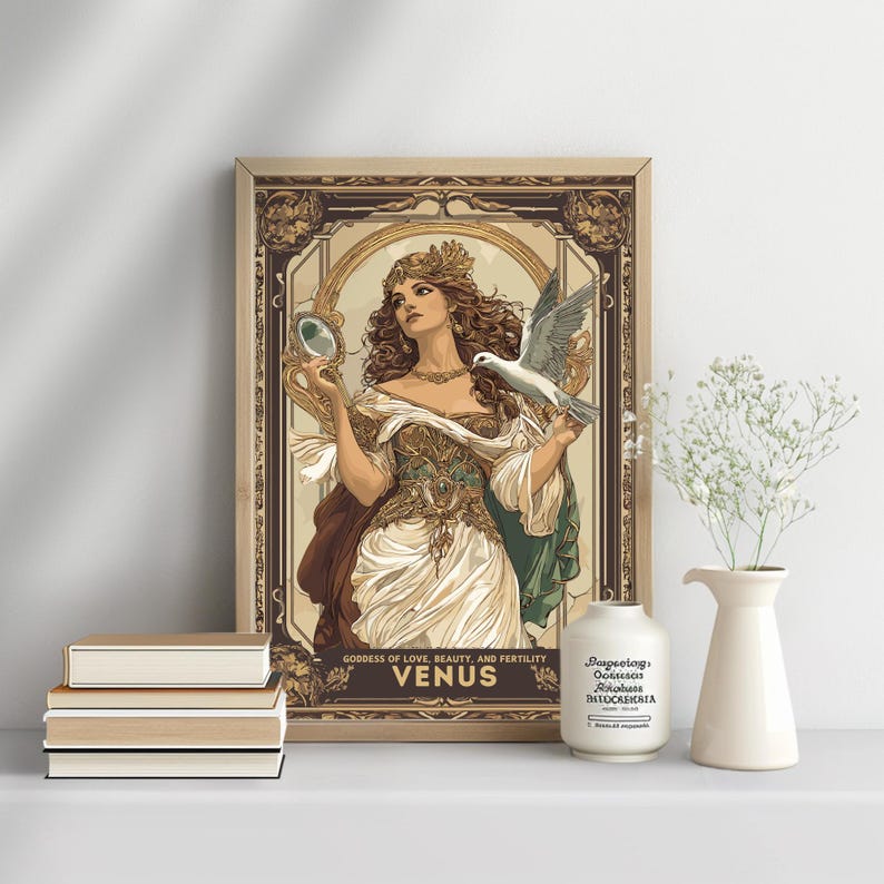 Venus Goddess Poster, Roman Goddess Venus, Goddess of Love, Beauty, and ...