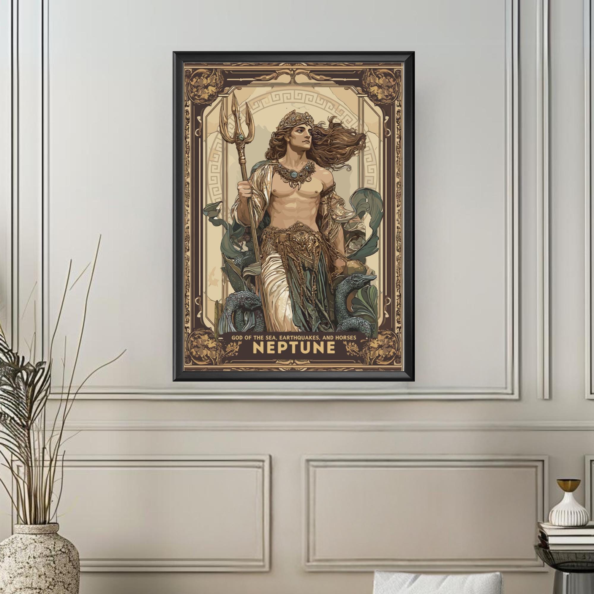 Neptune God Poster, Roman God Neptune, God of Sea, Earthquakes, and ...