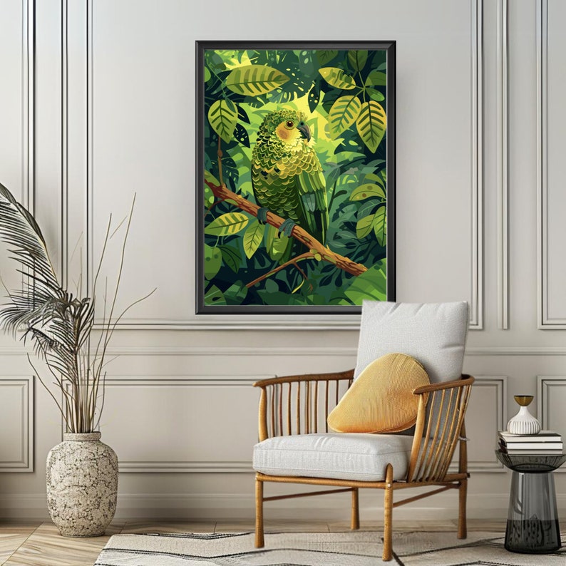 Kakapo Poster, Kakapo Bird Print, Owl Parrot, Moss Chicken, New Zealand ...
