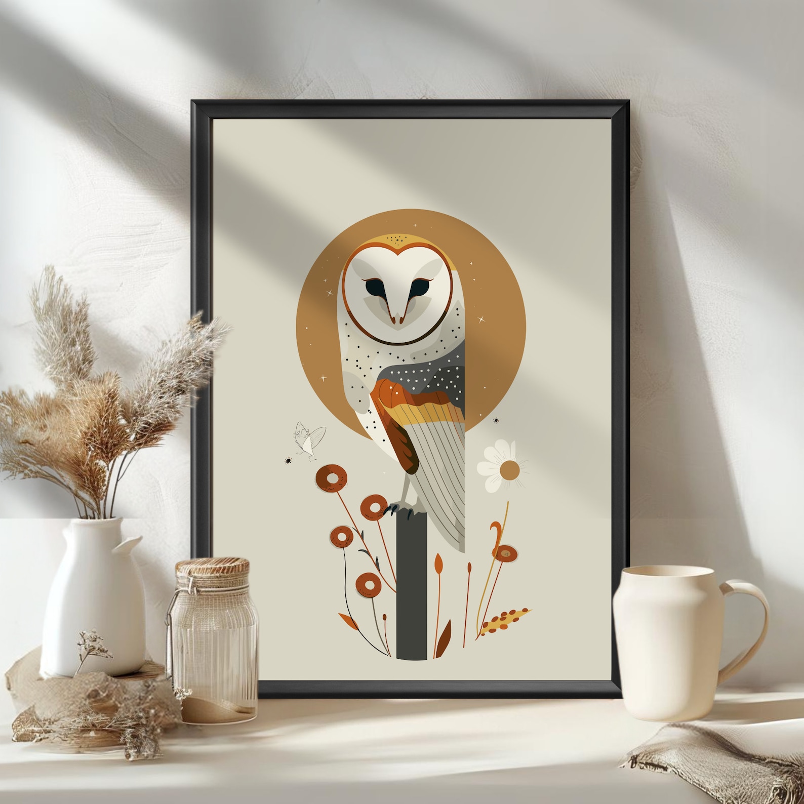 White Barn Owl Poster, Barn Owl Bird Print, Endangered Birds Art ...