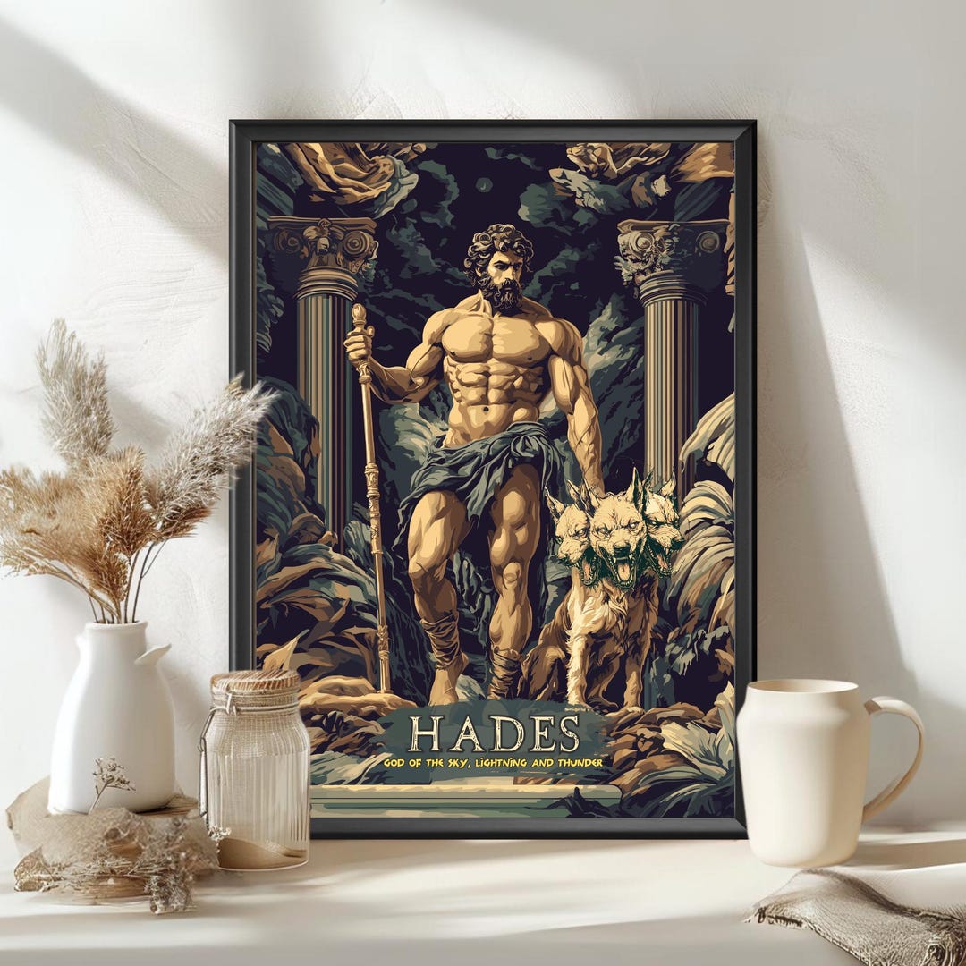 Hades God Poster, Hades Greek God, Greek God, Greek Mythology, Ancient ...