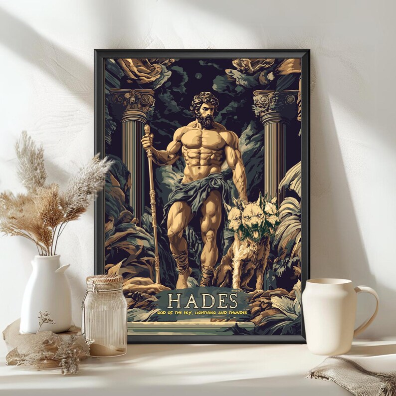Hades God Poster, Hades Greek God, Greek God, Greek Mythology, Ancient ...