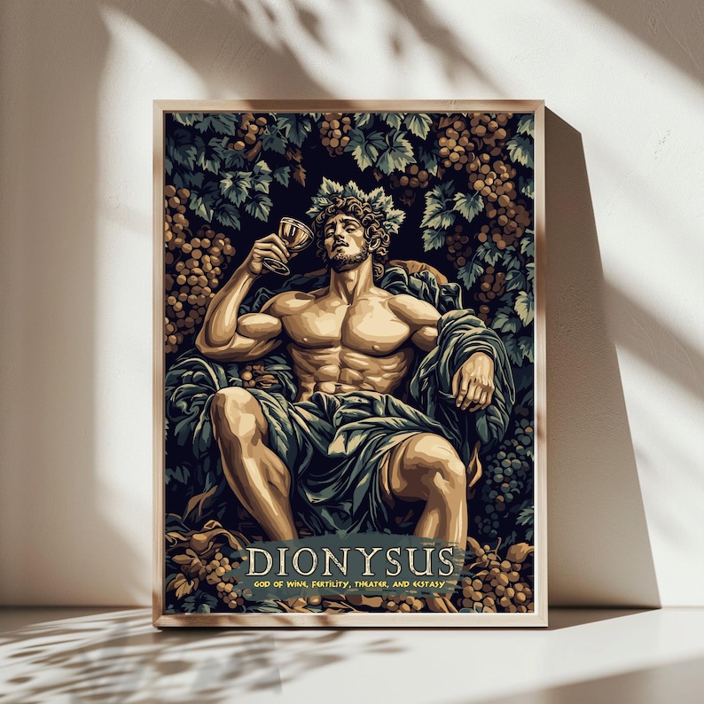 Dionysus God Poster, Hephaestus Greek God, Greek God, Greek Mythology ...