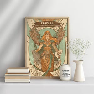 Freyja God Poster, Freyja Goddess, Freya Norse Goddess , Norse Mythology, Ancient Rome Art ...