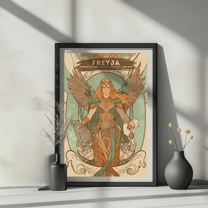 Freyja God Poster, Freyja Goddess, Freya Norse Goddess , Norse ...