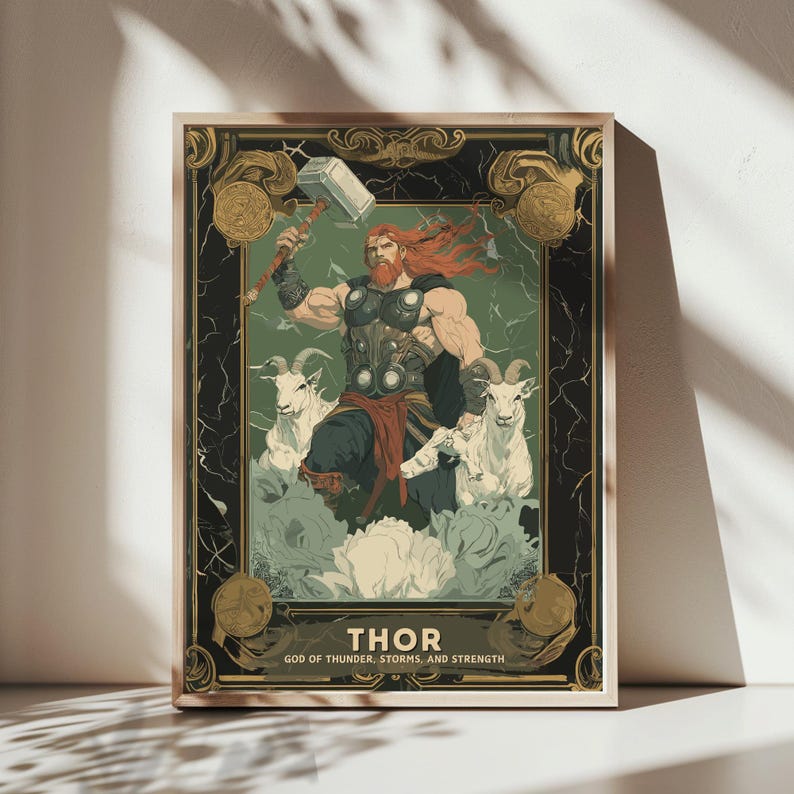 Thor God Poster, Thor Nordic God, Thor Norse God, Norse Mythology ...