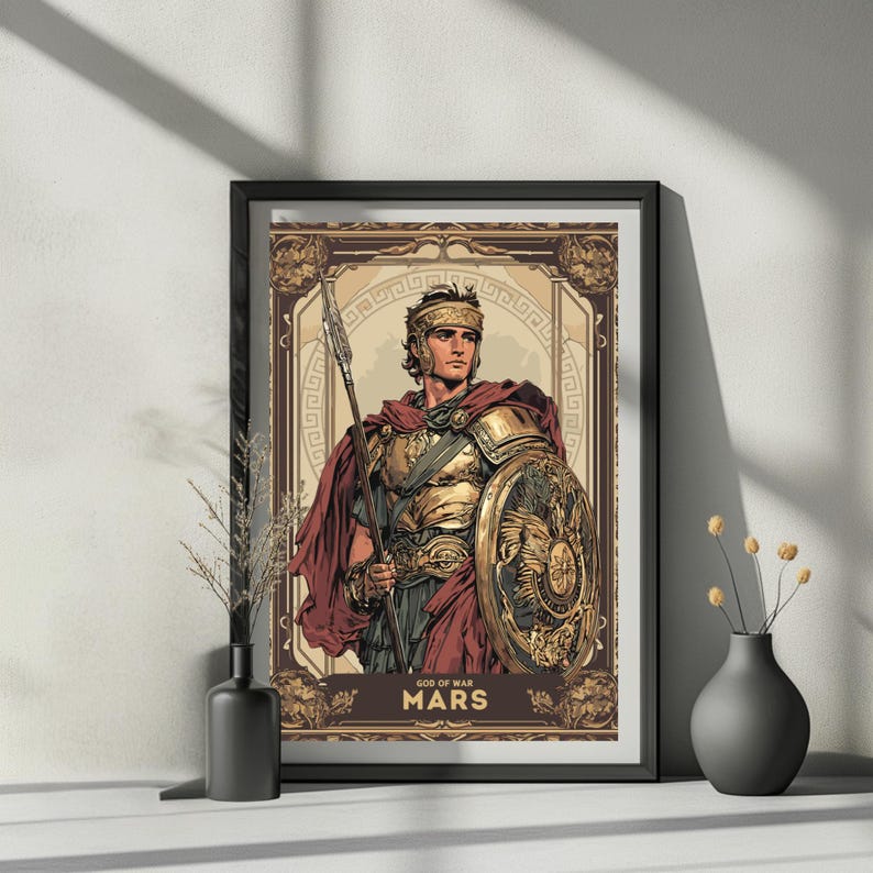 Mars God Poster, Roman God Mars, God of War, Roman Mythology, Ancient ...