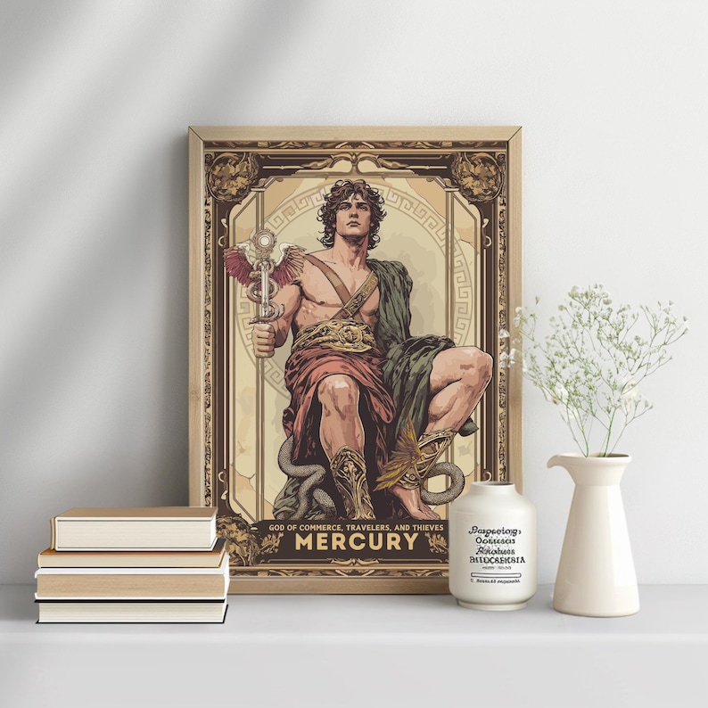 Mercury God Poster, Roman God Mercury, Messenger of the Gods, God of ...