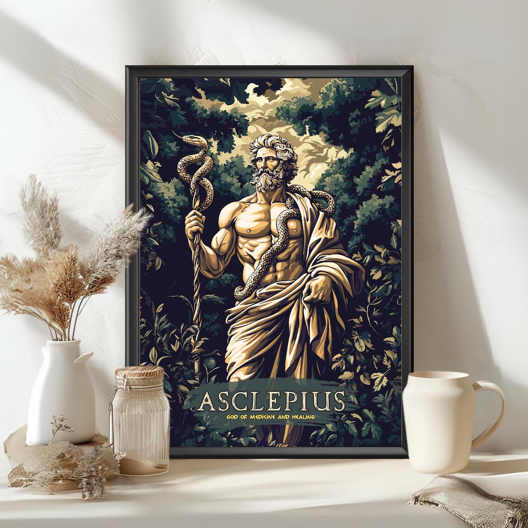 Asclepius God Poster, Asclepius Greek God, Greek God, Greek Mythology ...