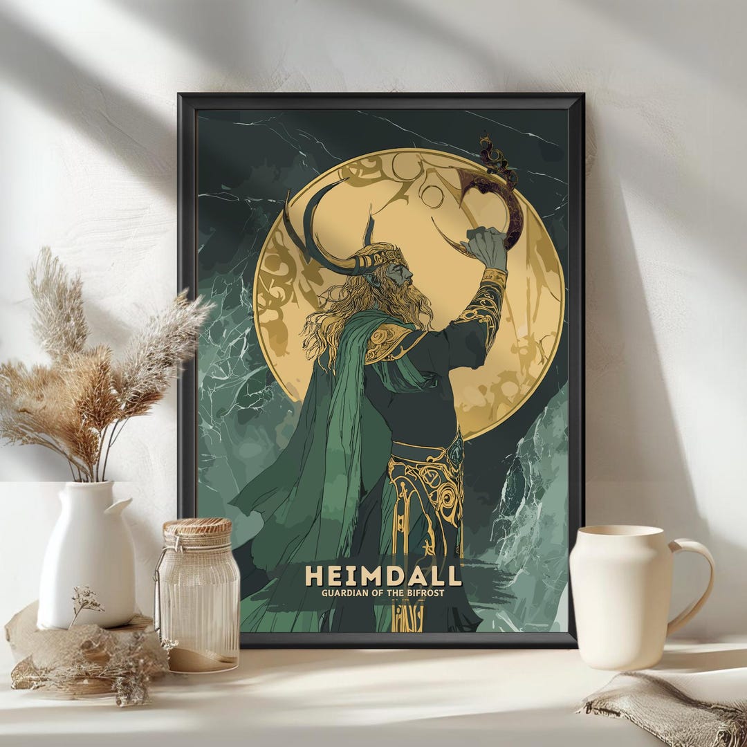 Heimdall God Poster, Heimdall Nordic God, Heimdall Norse God, Norse ...