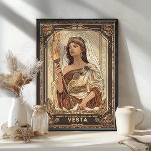 Vesta Goddess Poster, Roman Goddess Vesta, Goddess of the Hearth, Home ...