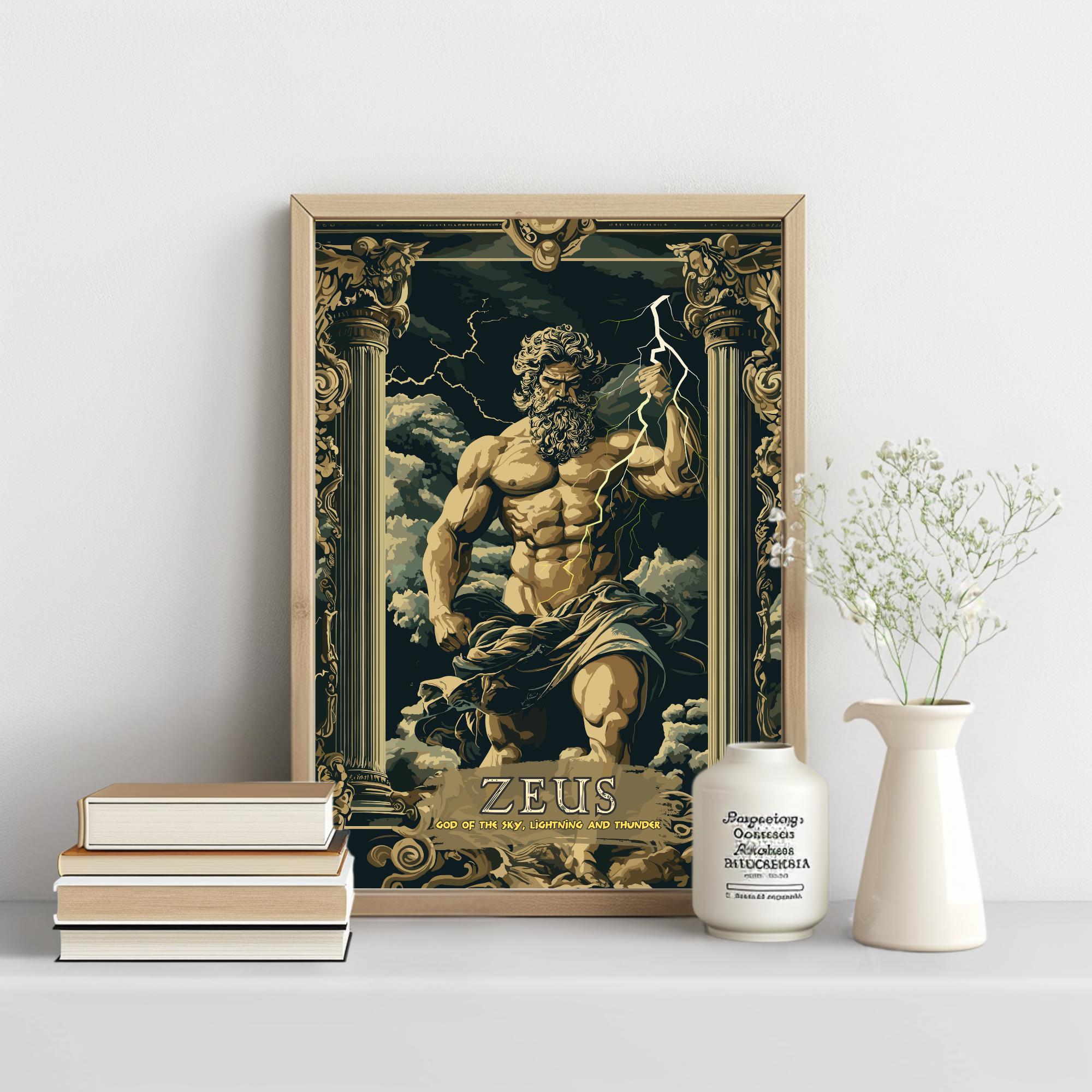 Zeus God Poster, Zeus Greek God, Greek God, Greek Mythology, Ancient ...
